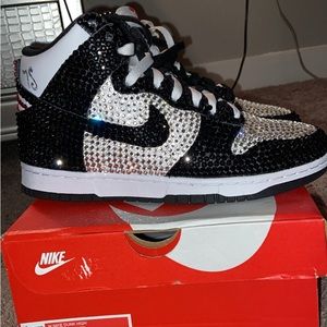 Nike | Shoes | Custom Made Diamond Panda Nikes | Poshmark